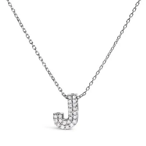 HAUS OF BRILLIANCE 10k Gold Diamond Accent Initial Pendant Necklace - White | J